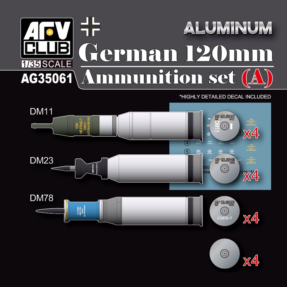 Bachmann Europe plc - Modern German 120mm Tank Ammunition Set A (aluminium)